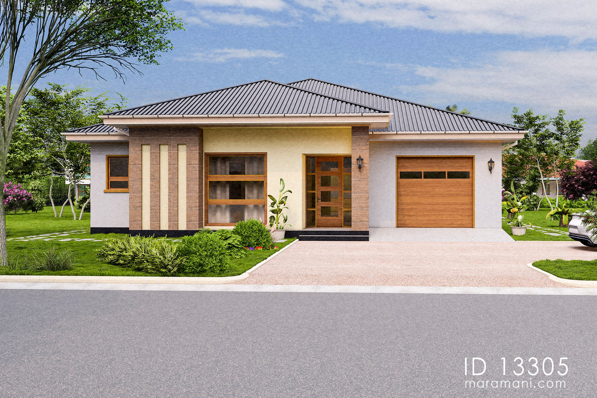 A 3 bedroom house design - ID 13305 - Floor plans by Maramani.com
