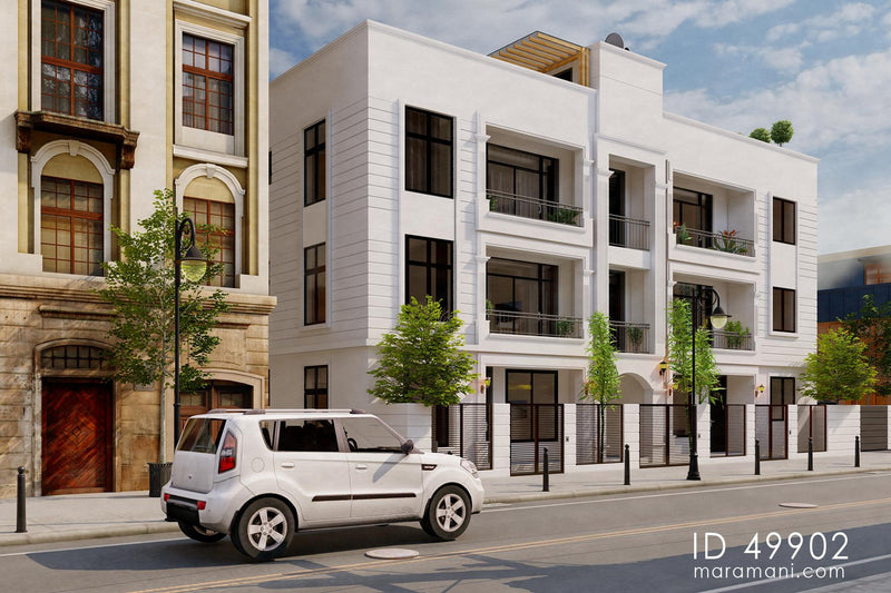 6-plex Apartments building - ID 49902 - Design by Maramani.com