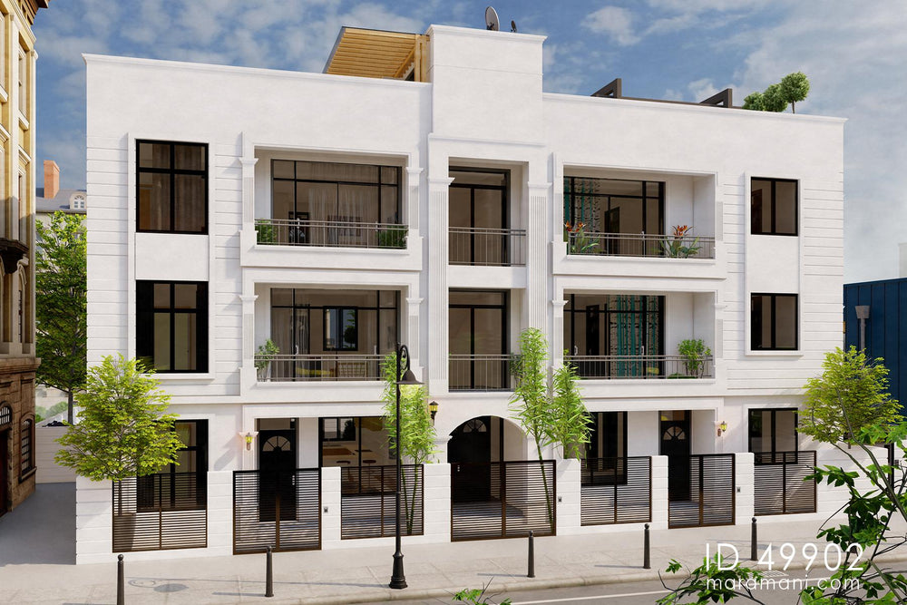 6-plex Apartments building - ID 49902 - Design by Maramani.com