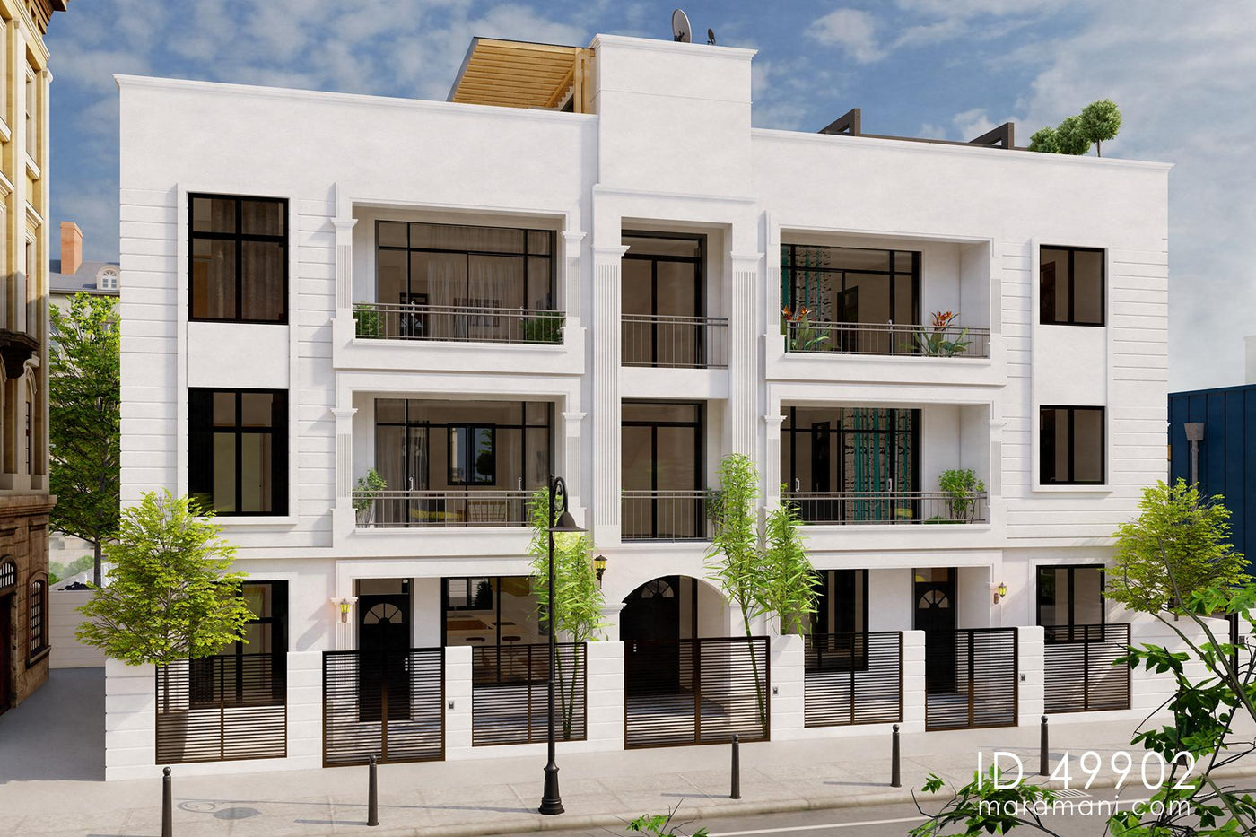 6-plex Apartments building - ID 49902 - Design by Maramani.com