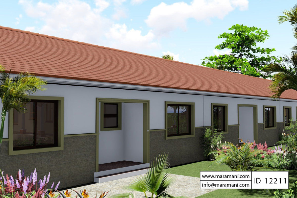 A 2 bedroom row house plan for real-estate purposes - ID 12211
