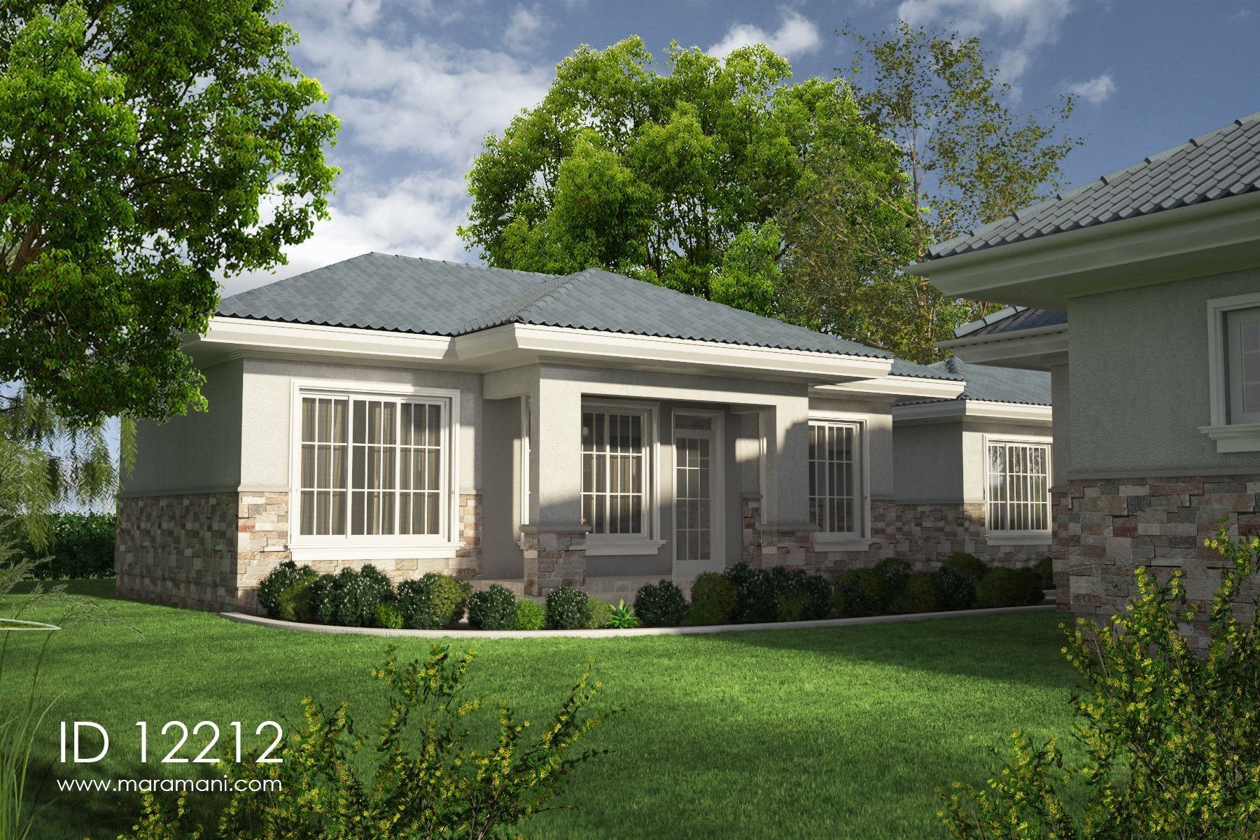 Boys quarters 2 bedroom plan - ID 12212 - House plans by Maramani.com