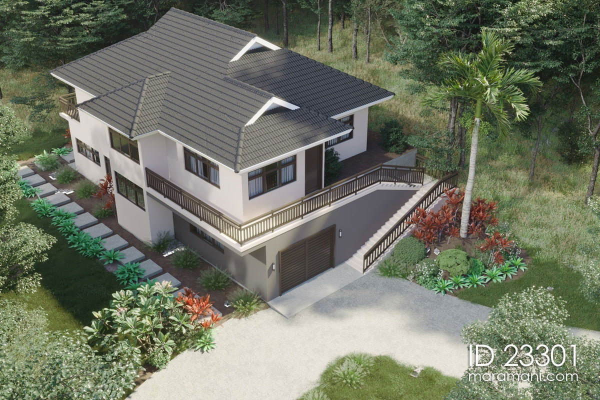 Steep Slope House Plan - ID 23301 - House Plans by Maramani
