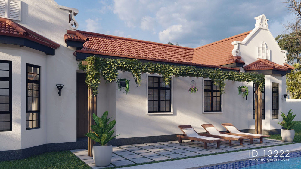 Cape Dutch House plan with 3 bedrooms and fireplace - ID 13222