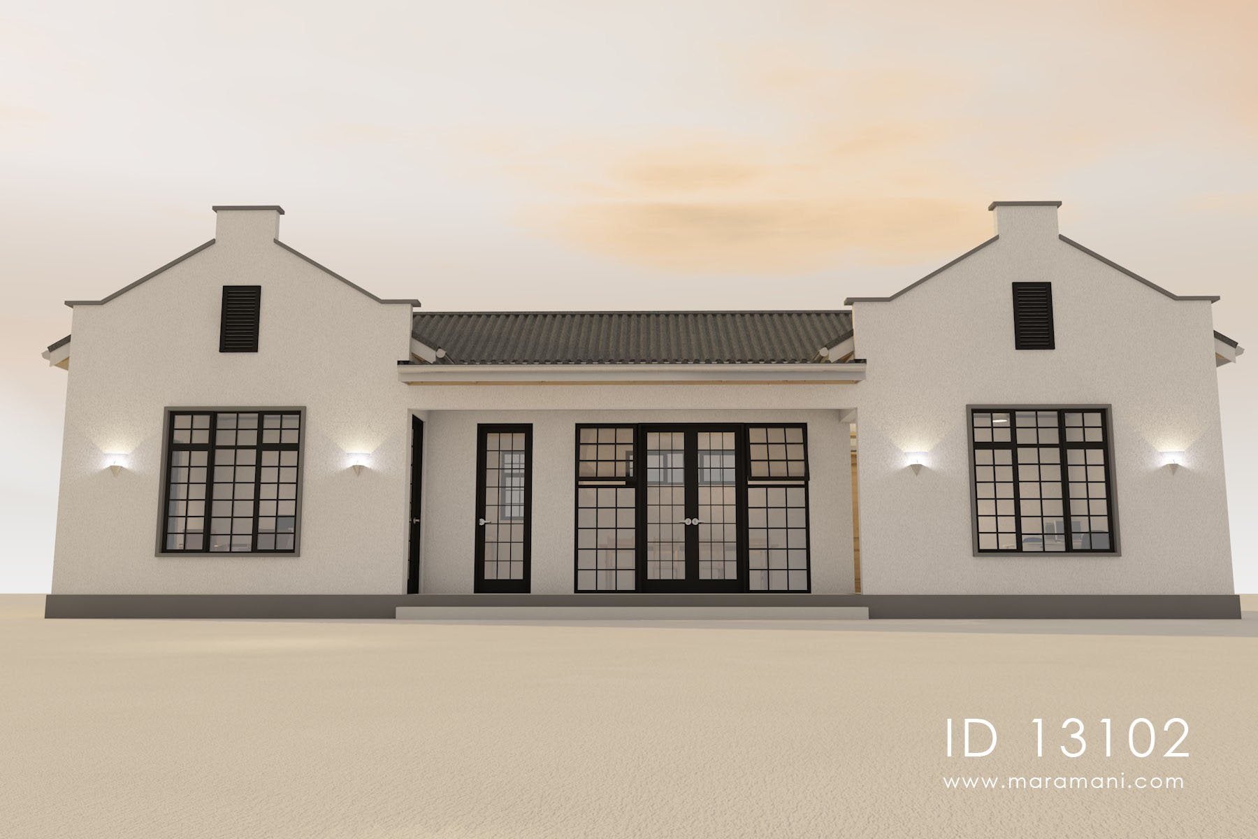 Cape-Dutch style simple office building - House Design by Maramani