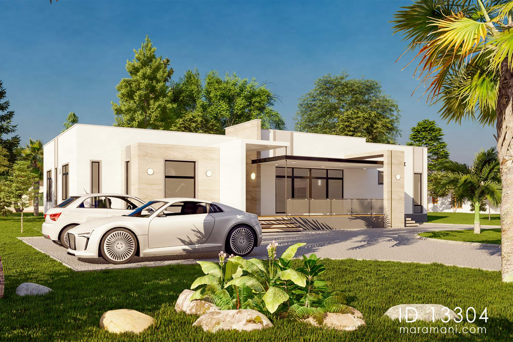 A Contemporary 3 bedroom house plan ID 13304 - Designs by Maramani.com