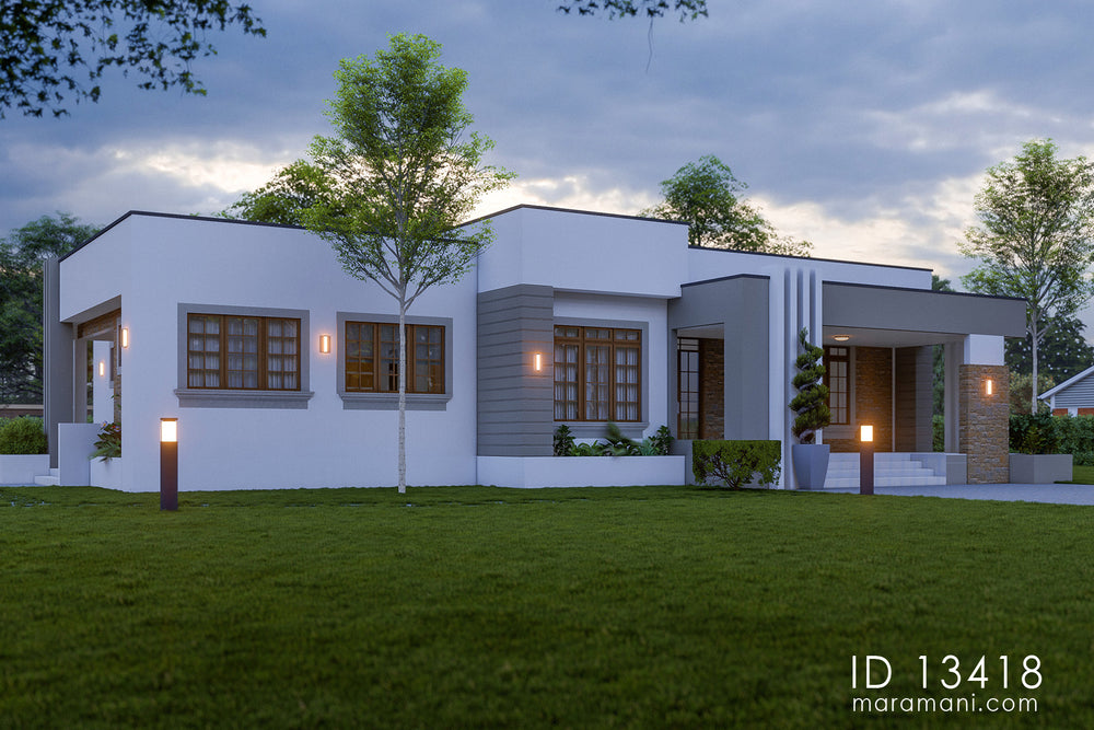A contemporary 3 bedroom House - ID 13418 - Plans by Maramani.com