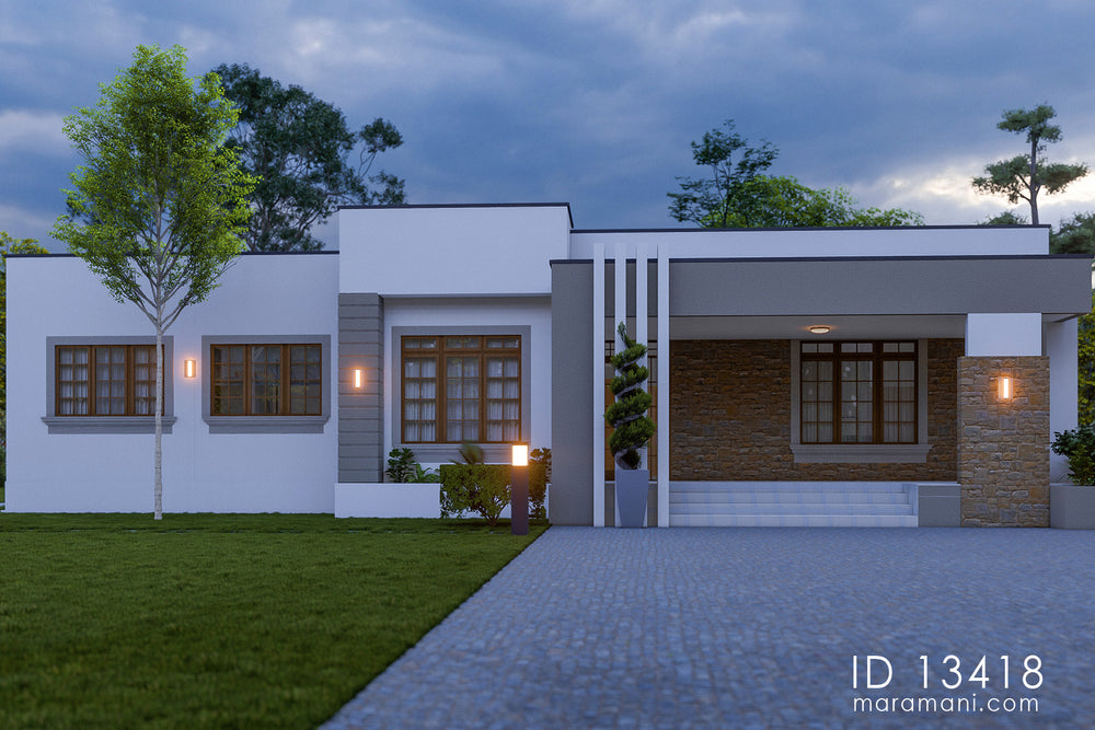 A contemporary 3 bedroom House - ID 13418 - Plans by Maramani.com