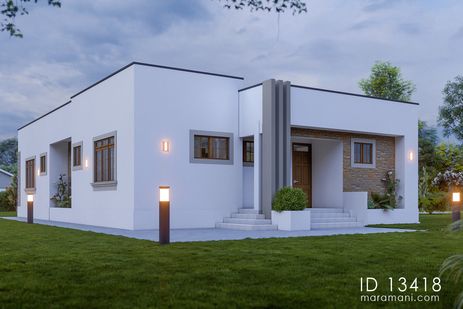 A contemporary 3 bedroom House - ID 13418 - Plans by Maramani.com