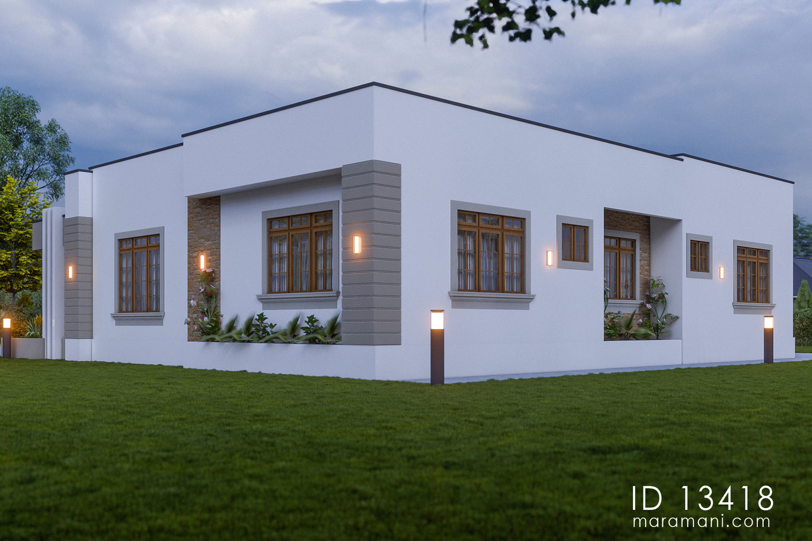 A contemporary 3 bedroom House - ID 13418 - Plans by Maramani.com