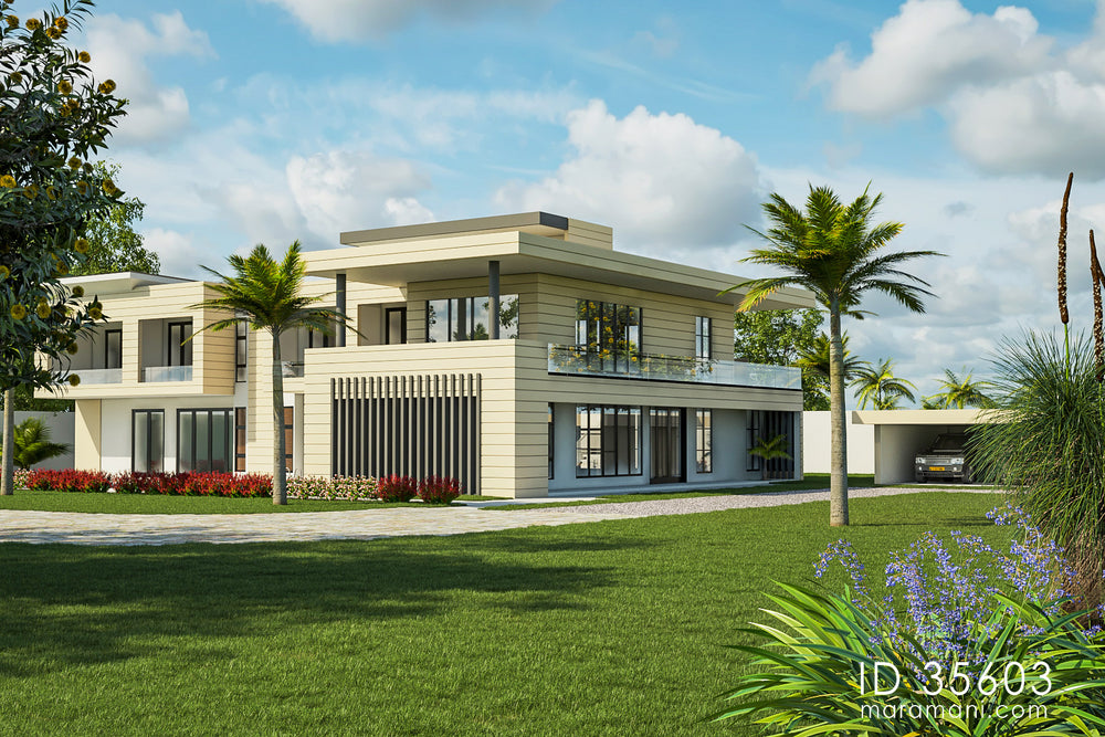 Contemporary 5 bedroom house design - ID 35603 - Plan by Maramani.com