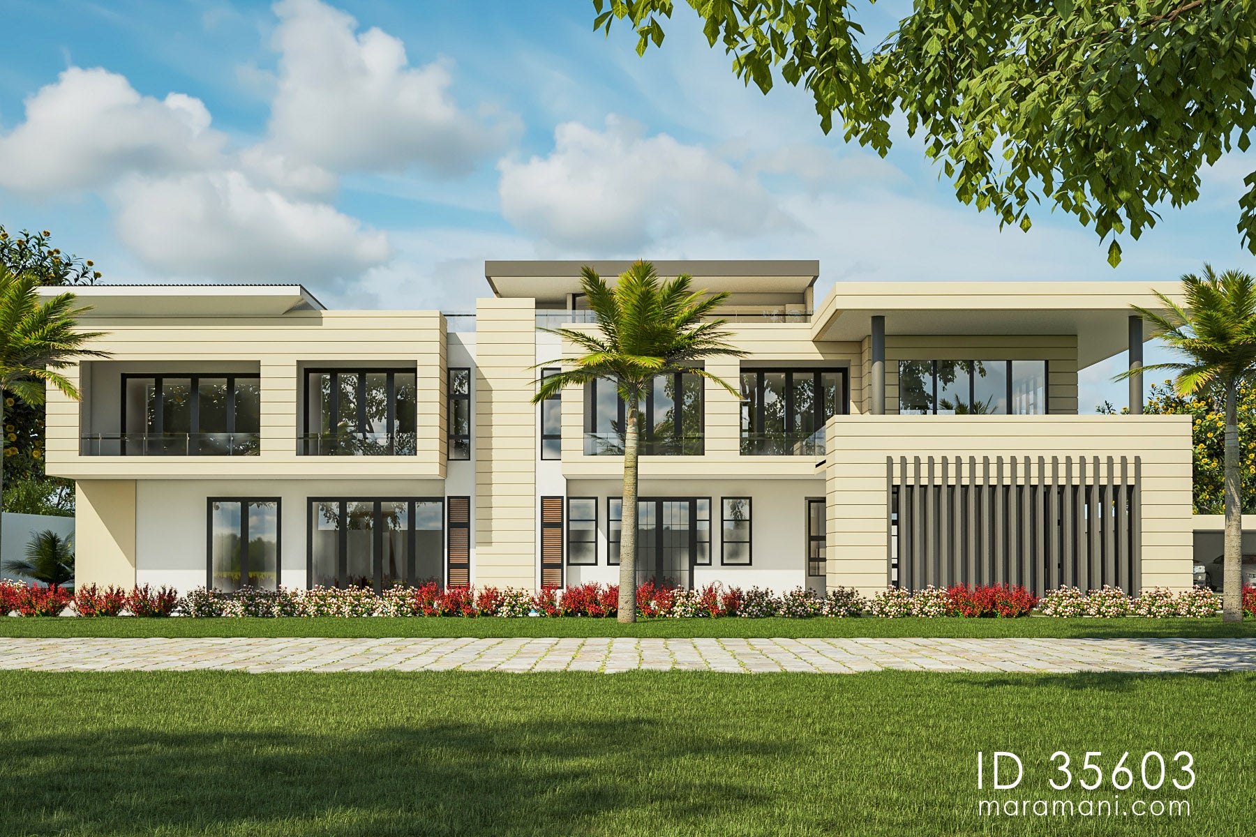 Contemporary 5 bedroom house design - ID 35603 - Plan by Maramani.com