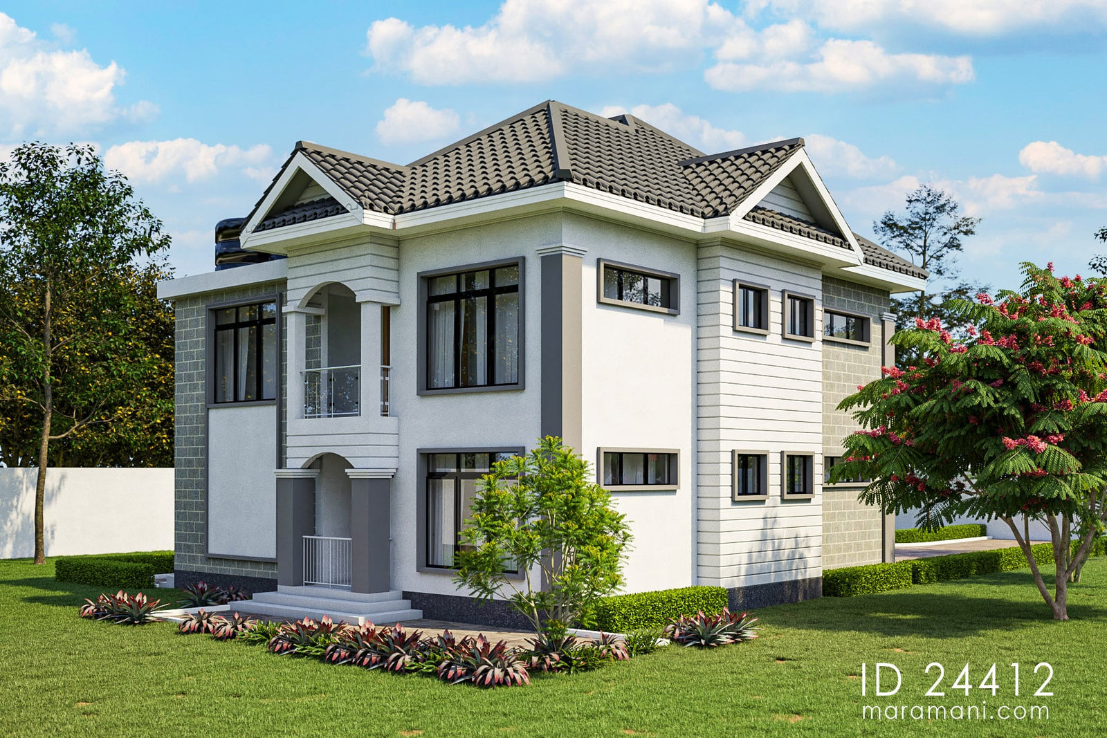 Duplex 2 bedroom apartment - ID 24412 - House plans by Maramani.com