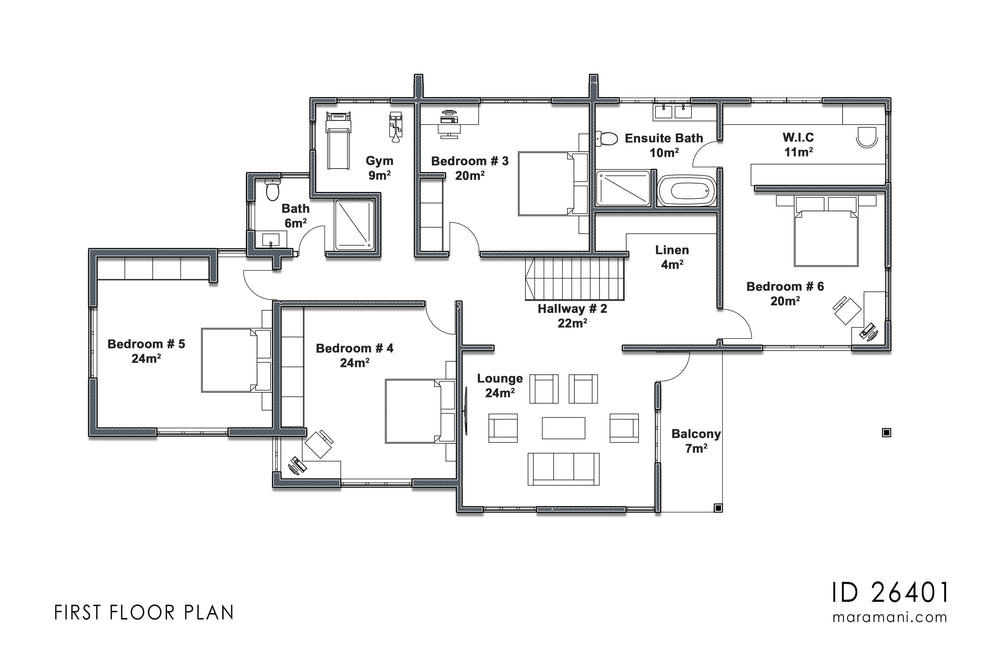 6 Bedroom House Plan - ID 26401