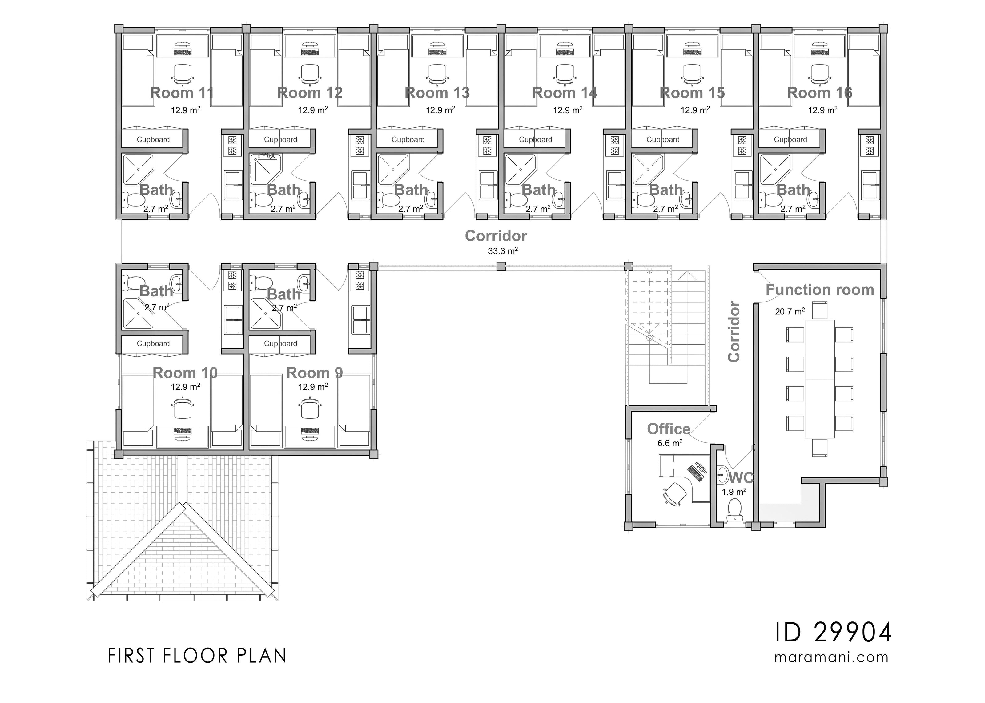 Hostel Building Design - ID 29904