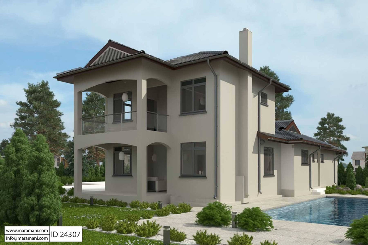 Home with First Floor Master Bedroom - ID 24307 - Plans by Maramani