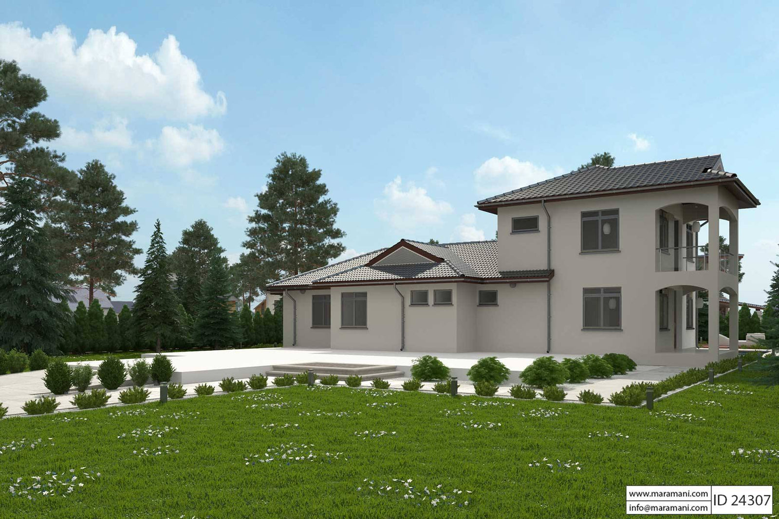 Home with First Floor Master Bedroom - ID 24307 - Plans by Maramani