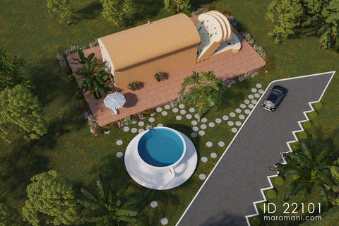 Crazy Design | Two Bedroom Bread House - ID 11108 - Plans by Maramani