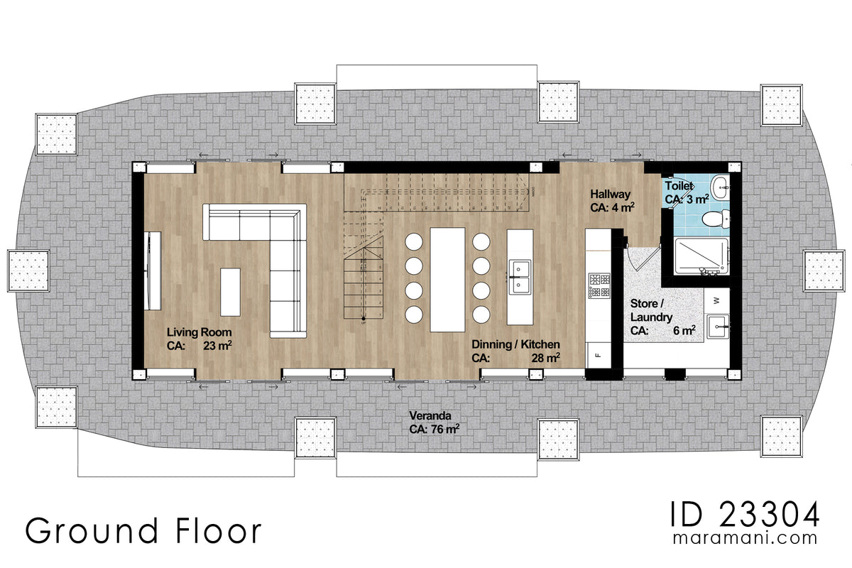 Crazy Design | Three Bedroom Dice House - ID 23302 - Plans by Maramani