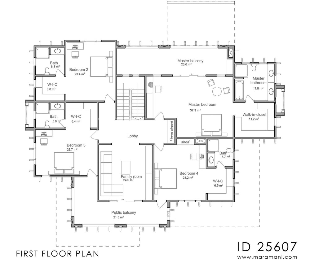 5 self contained bedrooms house plan - ID 25607 - Maramani.com﻿