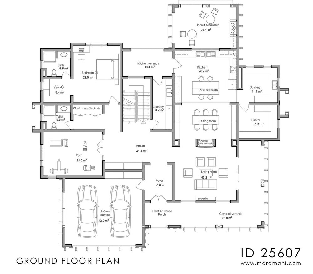 5 self contained bedrooms house plan - ID 25607 - Maramani.com﻿