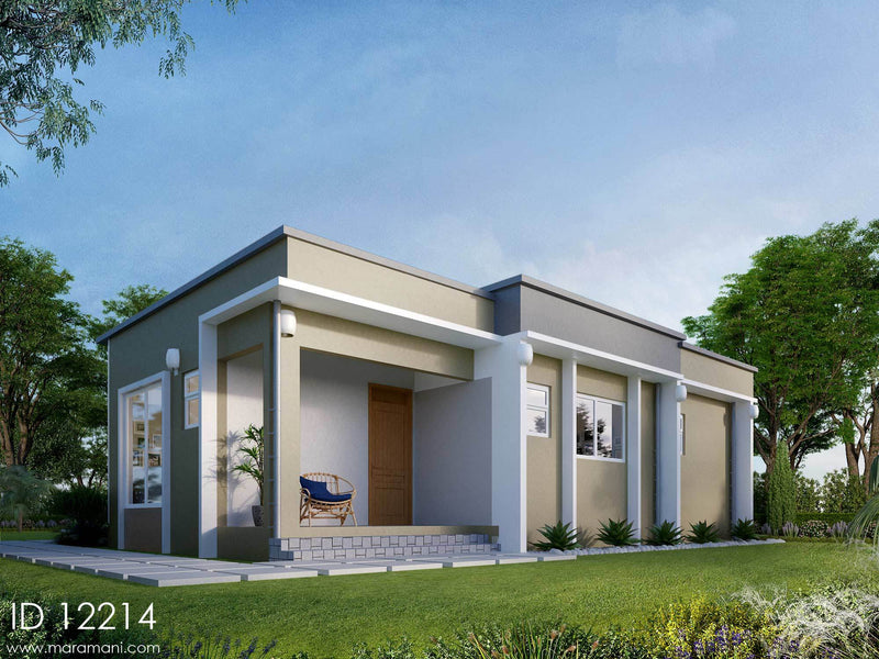 Intricate facade 2 bedroom house - ID 12214 - Plans by Maramani.com