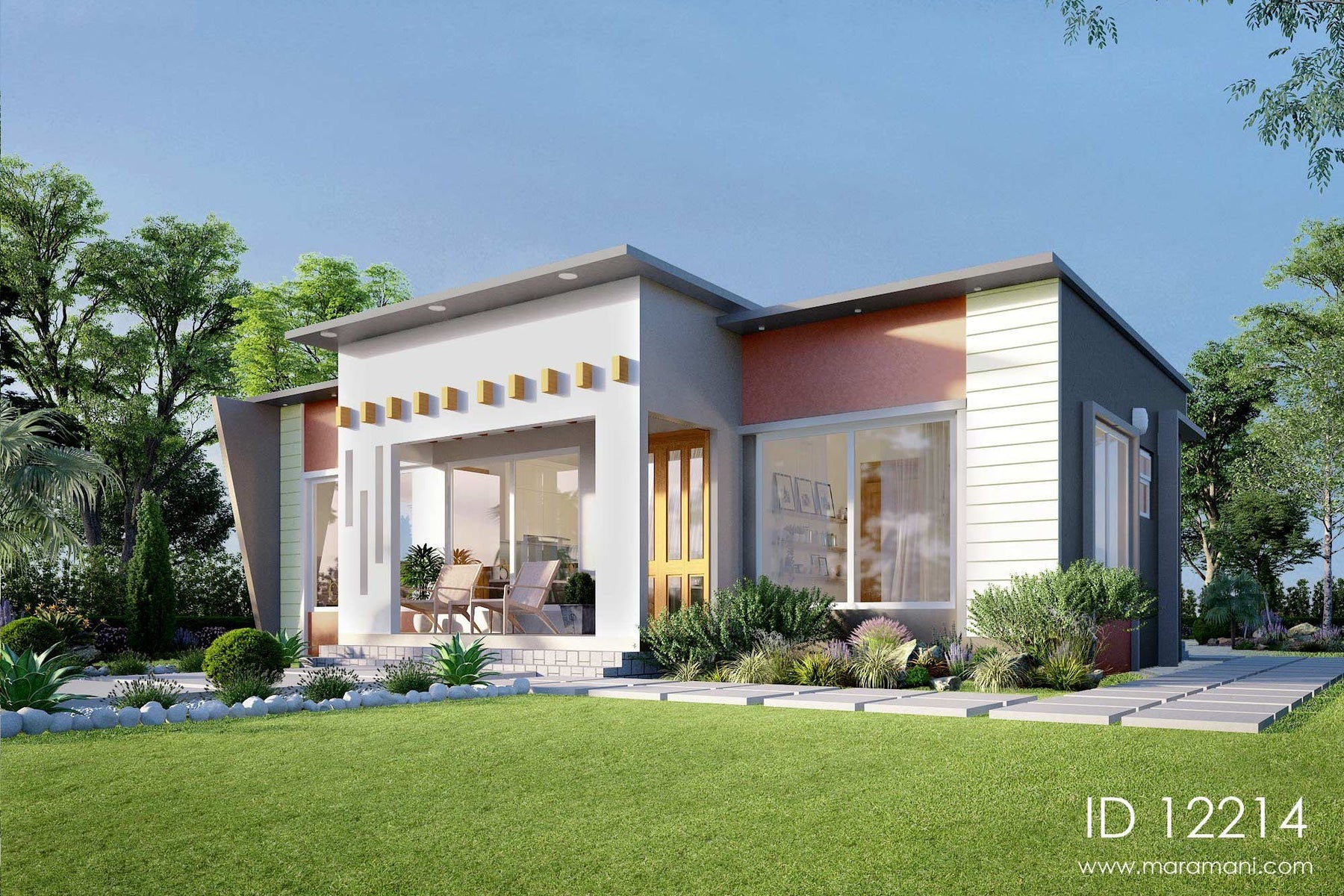 Intricate facade 2 bedroom house - ID 12214 - Plans by Maramani.com