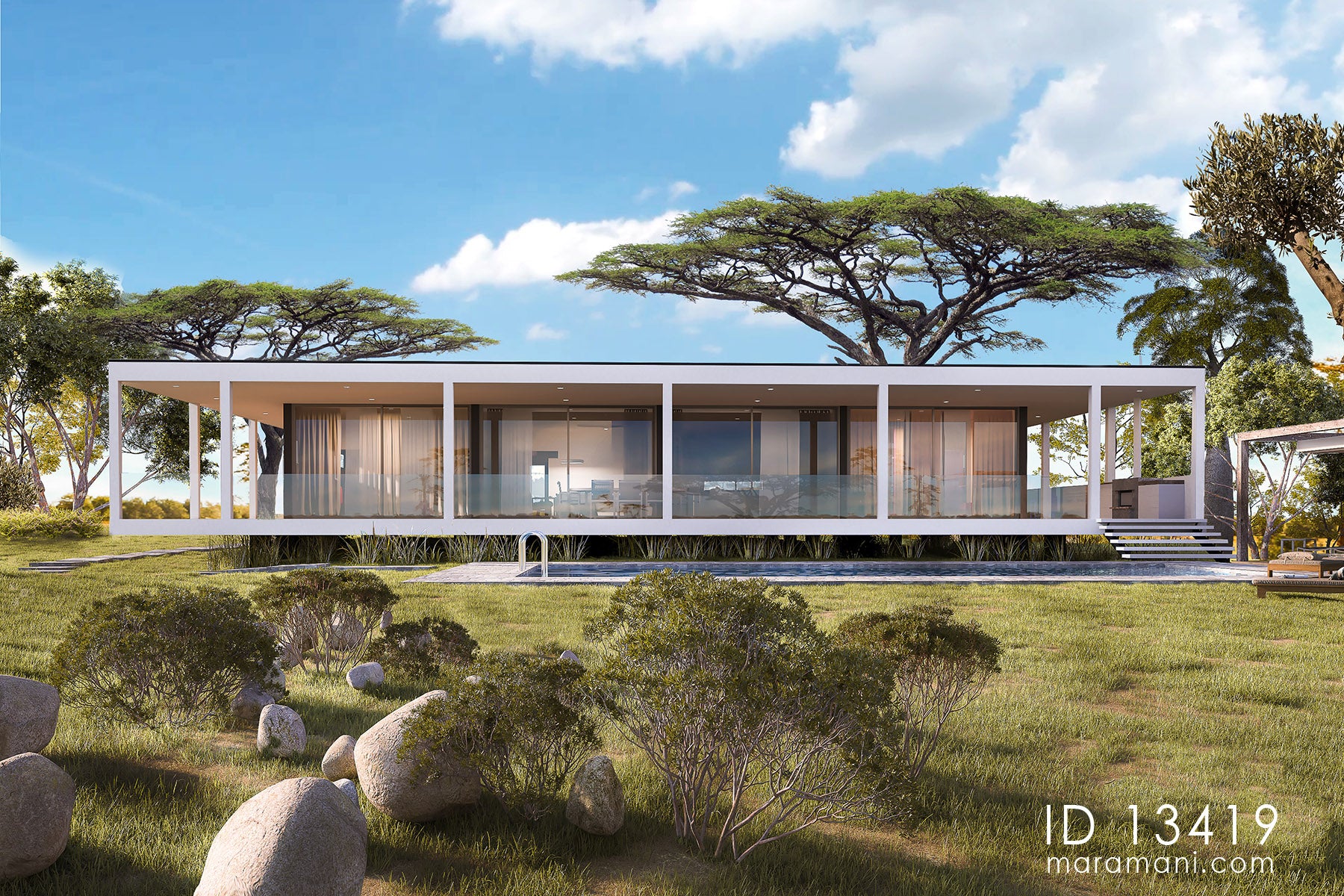 Minimalist 3 Bedroom house plan - ID 13419 - Designs by Maramani.com