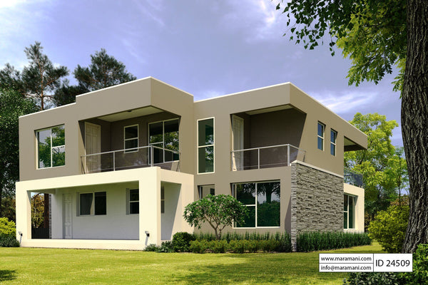 Modern 4 Bedroom House Design - ID 24509 - Home Plans by Maramani