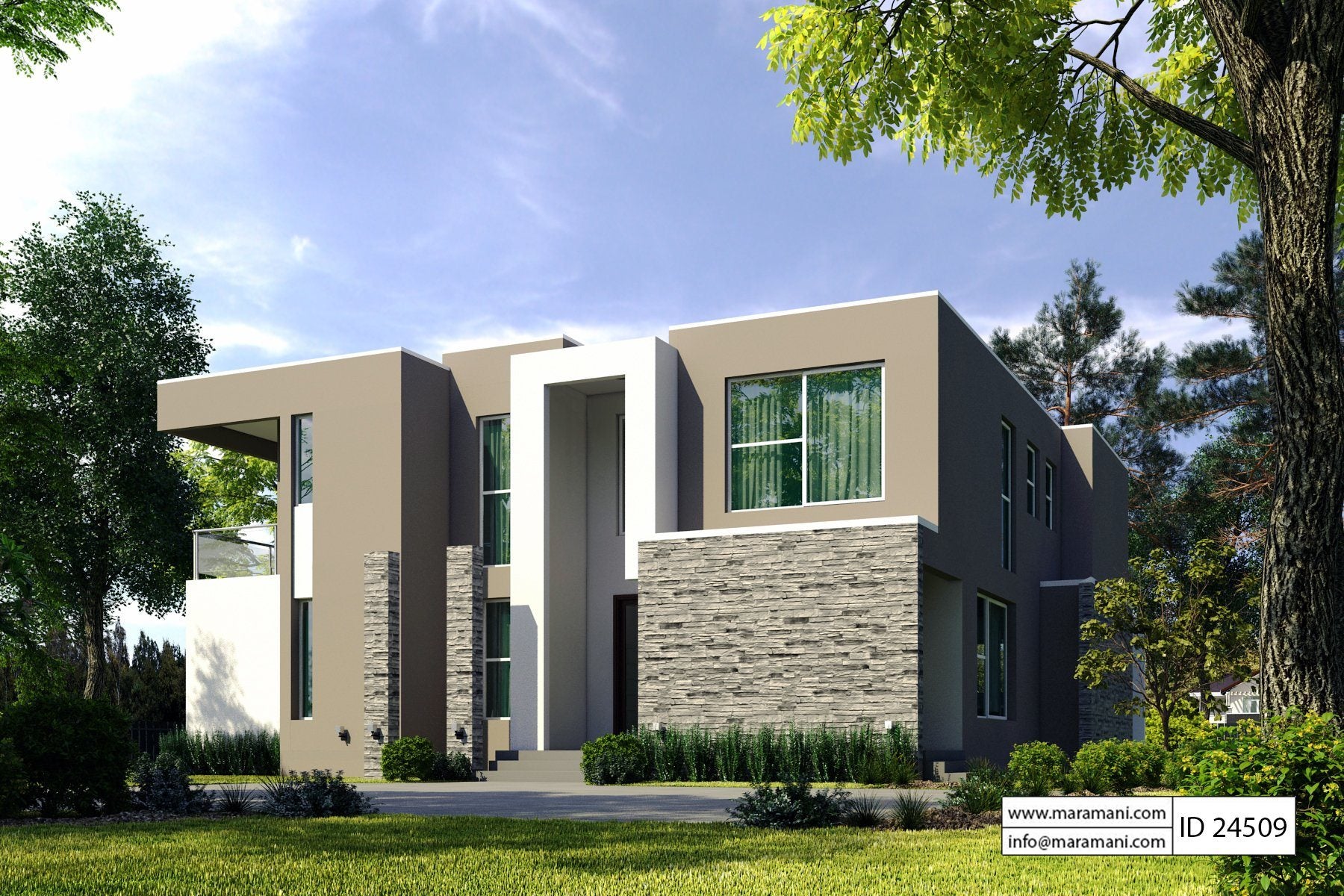 Modern 4 Bedroom House Design - ID 24509 - Home Plans by Maramani