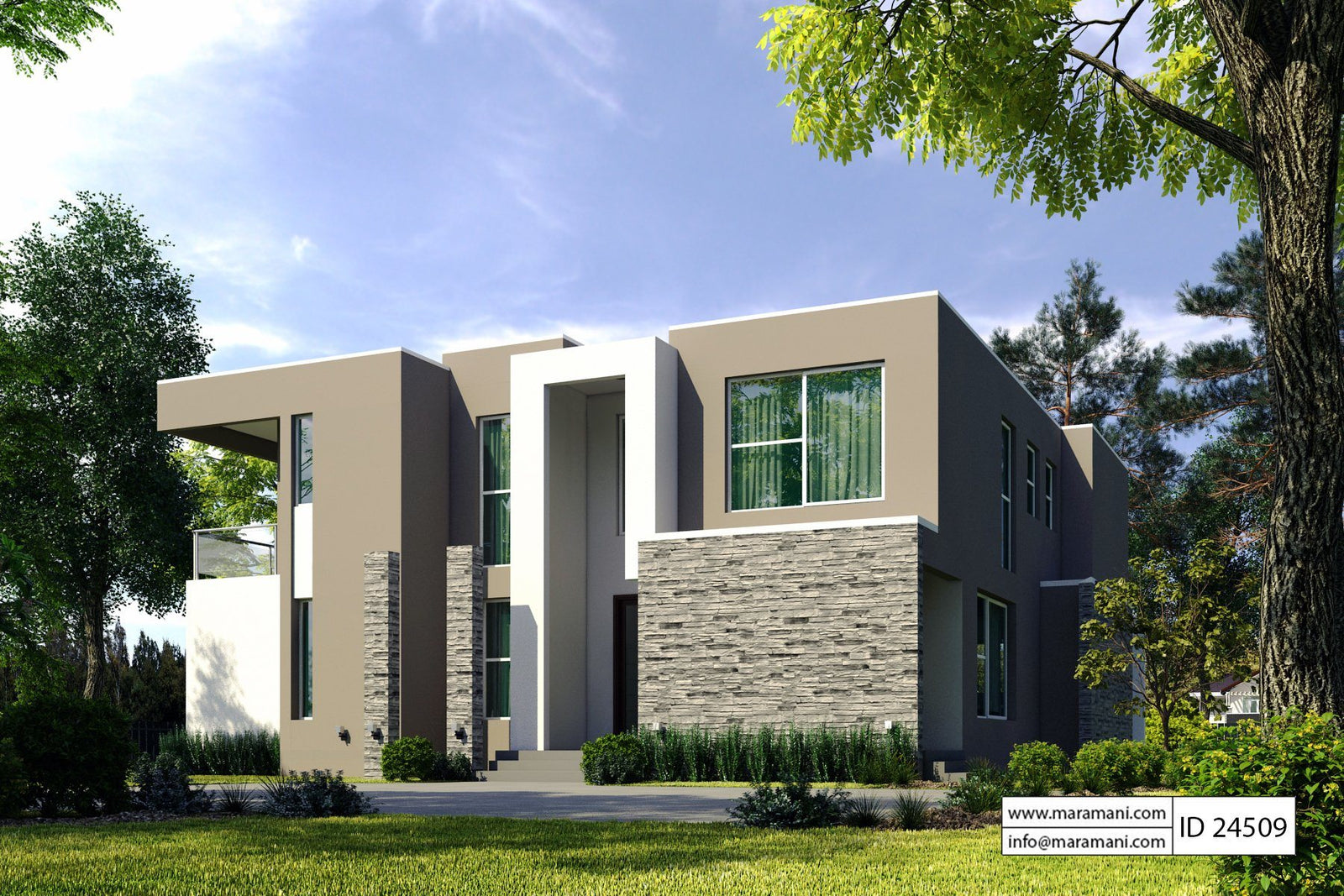 Modern 4 Bedroom House Design - ID 24509 - Home Plans by Maramani