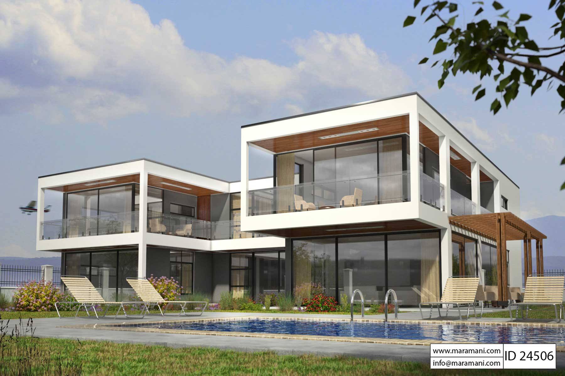 Modern Glass House Design - ID 24506 - House Plans by Maramani