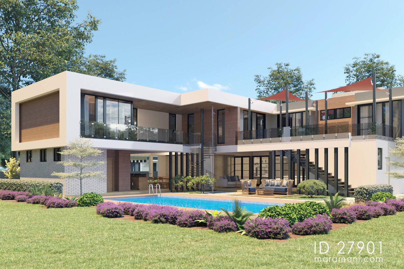 Modern Luxurious 7 bedroom House - ID 27901 House Plans by Maramani