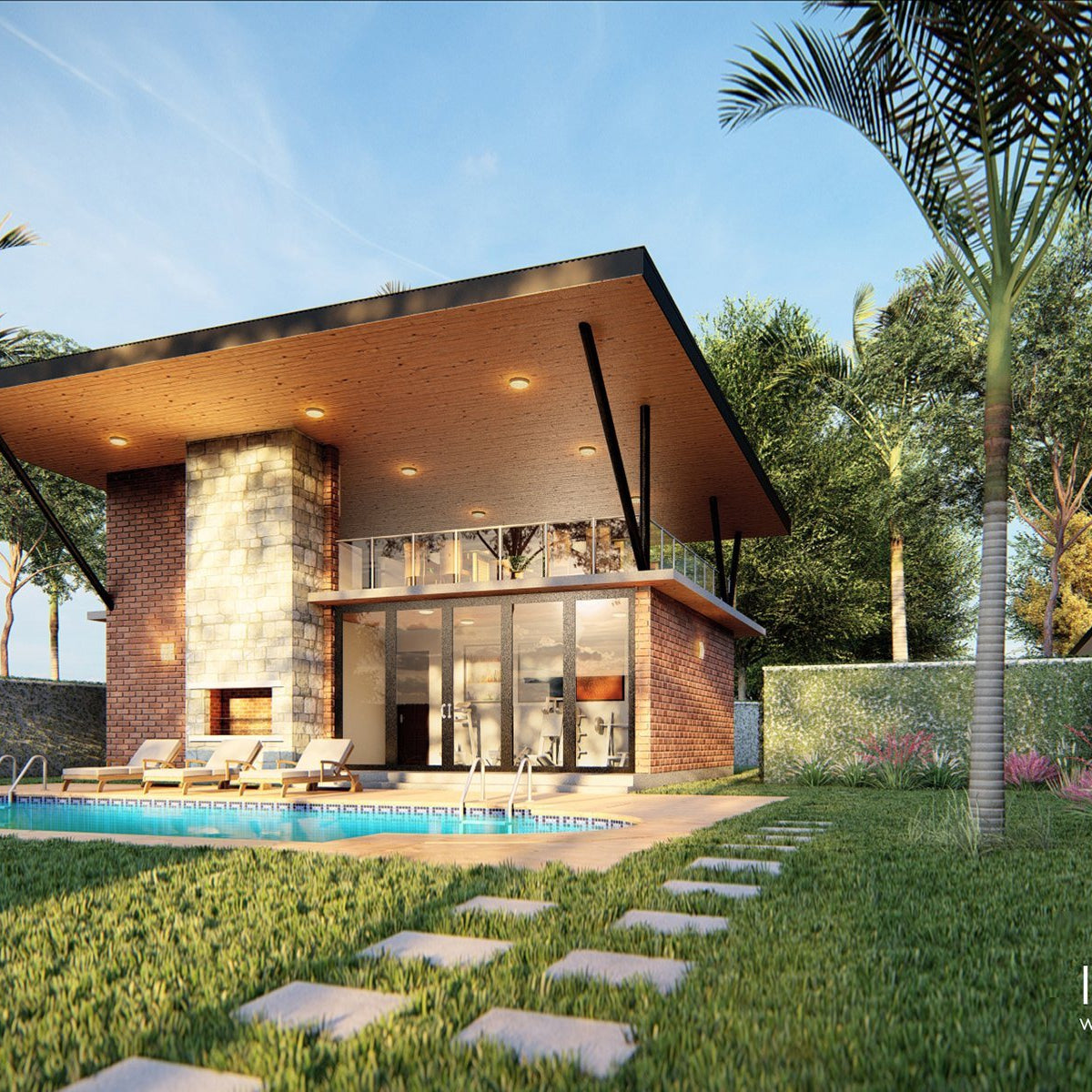 Modern Pool House With Blueprints A Luxurious 5 Bedroom House Plan