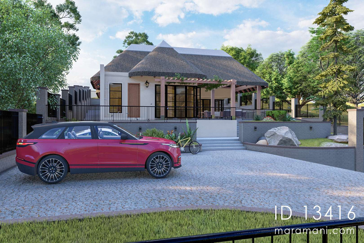 Modern Thatch Roof House Plan and Traditional thatch roof house plans