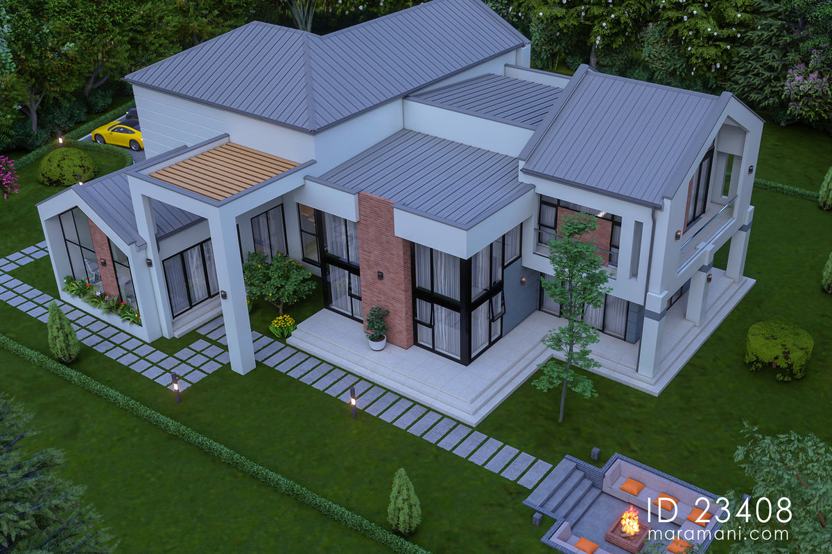 Two-storey 3 bedrooms house plan - ID 23408 - House Designs by Maramani